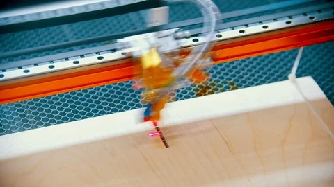 An industrial machine making marks on th... | Stock Video | Pond5