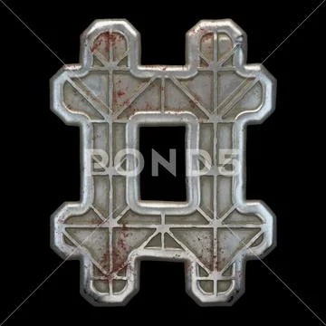 Industrial metal symbol hash on black background 3d: Royalty Free ...