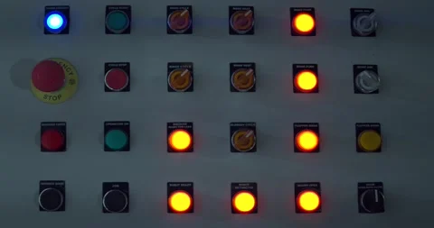 Industrial Robot Machine Light Buttons P... | Stock Video | Pond5