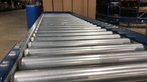 Industrial Roller Conveyors in Shipping ... | Stock Video | Pond5