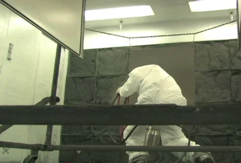 Industrial Spray Painting, Low Angle | Stock Video | Pond5