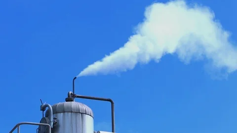 Industrial Steam Blowing Procedure Tank ... | Stock Video | Pond5