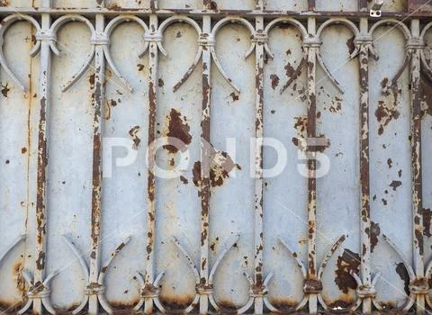 Industrial style grey metal gate background Stock Photo #239348345