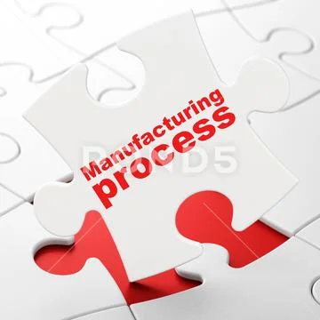 Industry concept: Manufacturing Process on puzzle background: Graphic ...