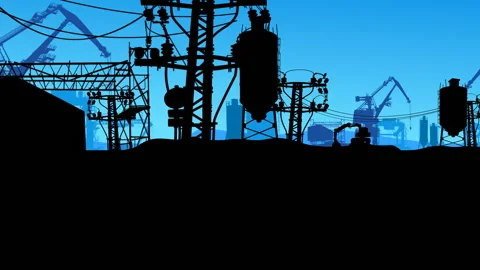 Industry Illustration in a 2D animation | Stock Video | Pond5