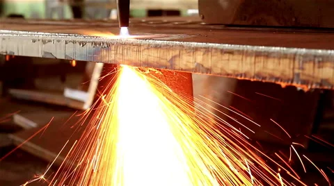 Industry steel, Sparkles, Fire gas cutti... | Stock Video | Pond5