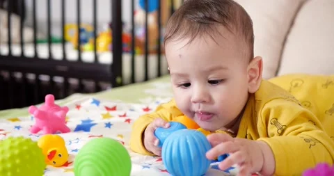 infant, childhood concept - close-up of ... | Stock Video | Pond5