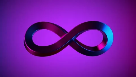 Infinity neon sign on purple background.... | Stock Video | Pond5