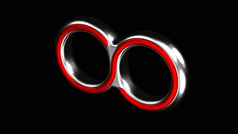 Infinity sign turn around. 3D rendering. | Stock Video | Pond5