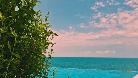 Infinity Swimming Pool Beach Sea Blue Su... | Stock Video | Pond5