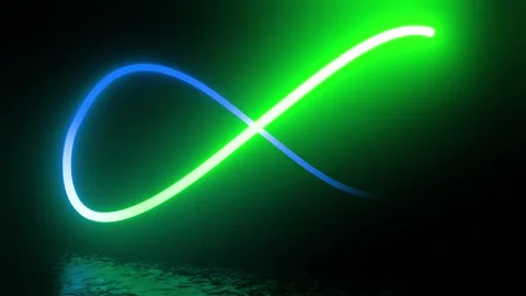 Infinity symbol appears of multiple glow... | Stock Video | Pond5