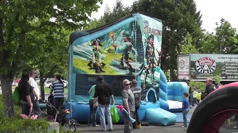 Inflateable Bounce Stock Footage ~ Royalty Free Stock Videos | Pond5