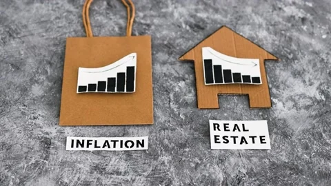 inflation going up and real estate value... | Stock Video | Pond5