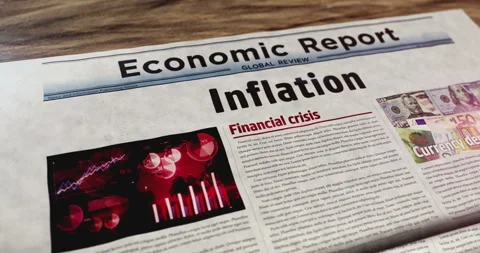 Inflation newspaper on table | Stock Video | Pond5
