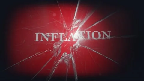 Inflation - shattered glass text video a... | Stock Video | Pond5