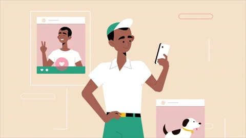 Influencer Young Boy Surfing On Social M... | Stock Video | Pond5