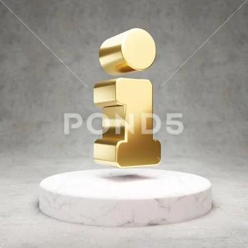 Info icon. Shiny golden Info symbol on white marble podium. ~ Clip Art ...