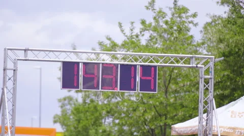 Info LED time table above the start line... | Stock Video | Pond5