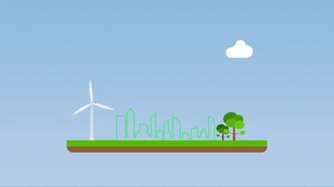 Infographic motion graphics wind turbine... | Stock Video | Pond5