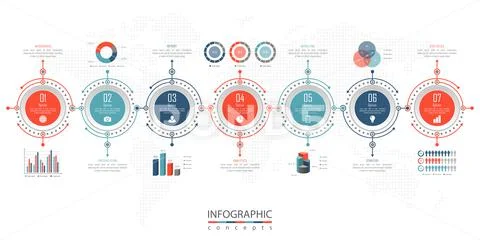 Infographic timeline template for chart, diagram Illustration #198380936