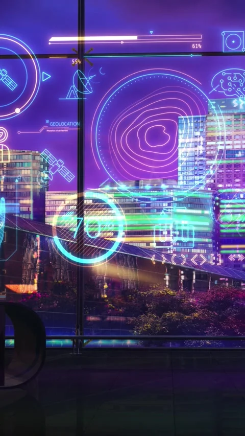 Infographics about computerization and n... | Stock Video | Pond5