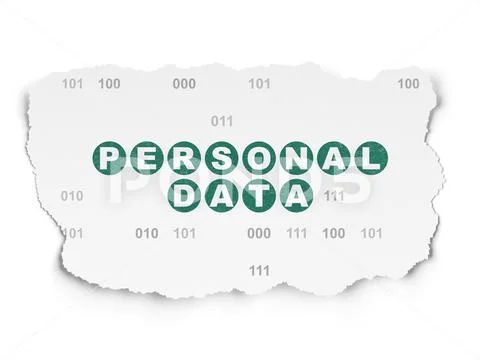 Information concept: Personal Data on Torn Paper background: Graphic ...