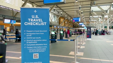 Information sign US Travel Checklist at ... | Stock Video | Pond5