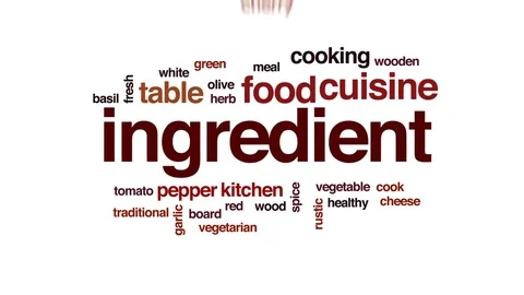 Ingredient animated word cloud, text des... | Stock Video | Pond5