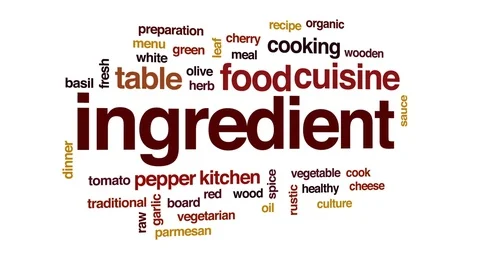 Ingredient animated word cloud, text des... | Stock Video | Pond5