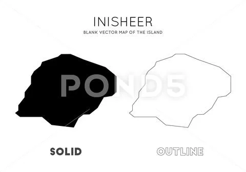Inisheer map. Blank vector map of the Island. Borders of Inisheer for ...