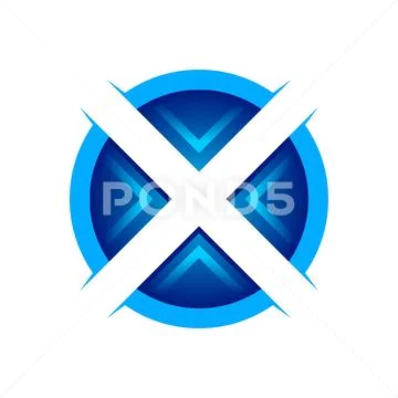 Initial X Circular Edgy Technology Symbol Logo Design: Royalty Free ...