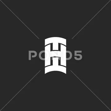 Initials HI bold letters logo monogram, identity white emblem for t ...