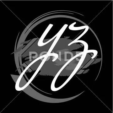 Initials Y Z modern handwritten signature logo: Royalty Free #137342146