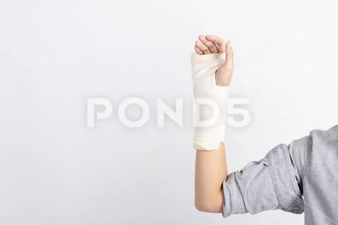 Injury hand ligament wrist and arm with bandage,Hand pain,Healthcare ...