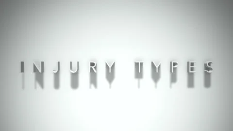 injury types 3D title animation white te... | Stock Video | Pond5