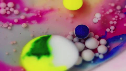 Ink bubbles oil emulsion color paint wat... | Stock Video | Pond5