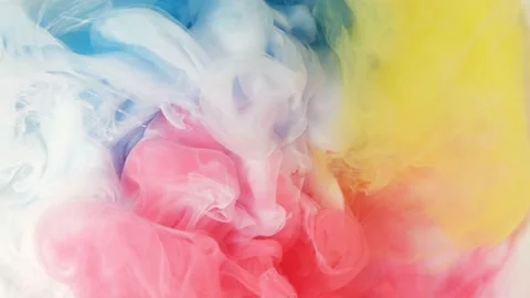 Ink color mix paint falling on water Col... | Stock Video | Pond5