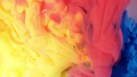 Ink color mix paint falling on water Col... | Stock Video | Pond5