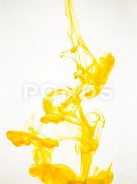 Ink swirl in a water on white background. The paint splash in the water ...