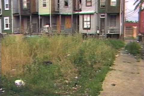 Rundown Neighborhood Stock Video Footage | Royalty Free Rundown ...