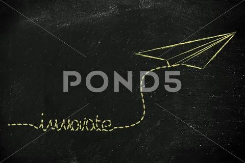 Innovative ideas and creative thinking: metaphor illustration with ...