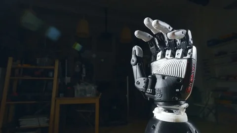 Innovative science concept. Cyber hand, ... | Stock Video | Pond5