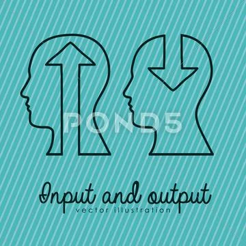 Input and output over blue background vector illustration ~ Clip Art ...