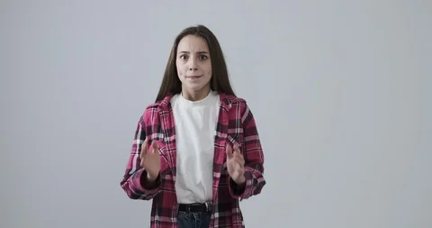 Insecure teen girl expressing shock | Stock Video | Pond5