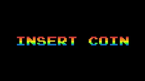 Insert Coin Color 4k - Arcade game start... | Stock Video | Pond5