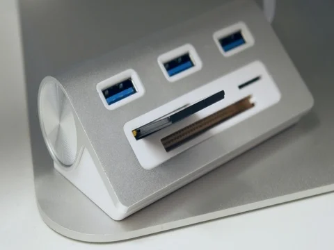 insert flash card into the card reader | Stock Video | Pond5