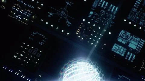 Insert shots of the warship's cockpit sc... | Stock Video | Pond5
