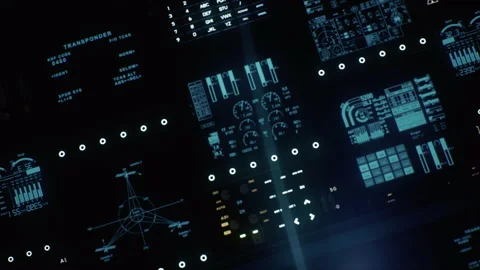Insert shots of the warship's cockpit sc... | Stock Video | Pond5