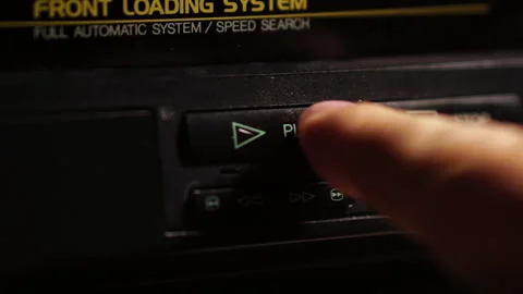Inserting VHS Tape and Pressing Play But... | Stock Video | Pond5