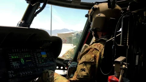 Inside a Blackhawk Cockpit co | Stock Video | Pond5